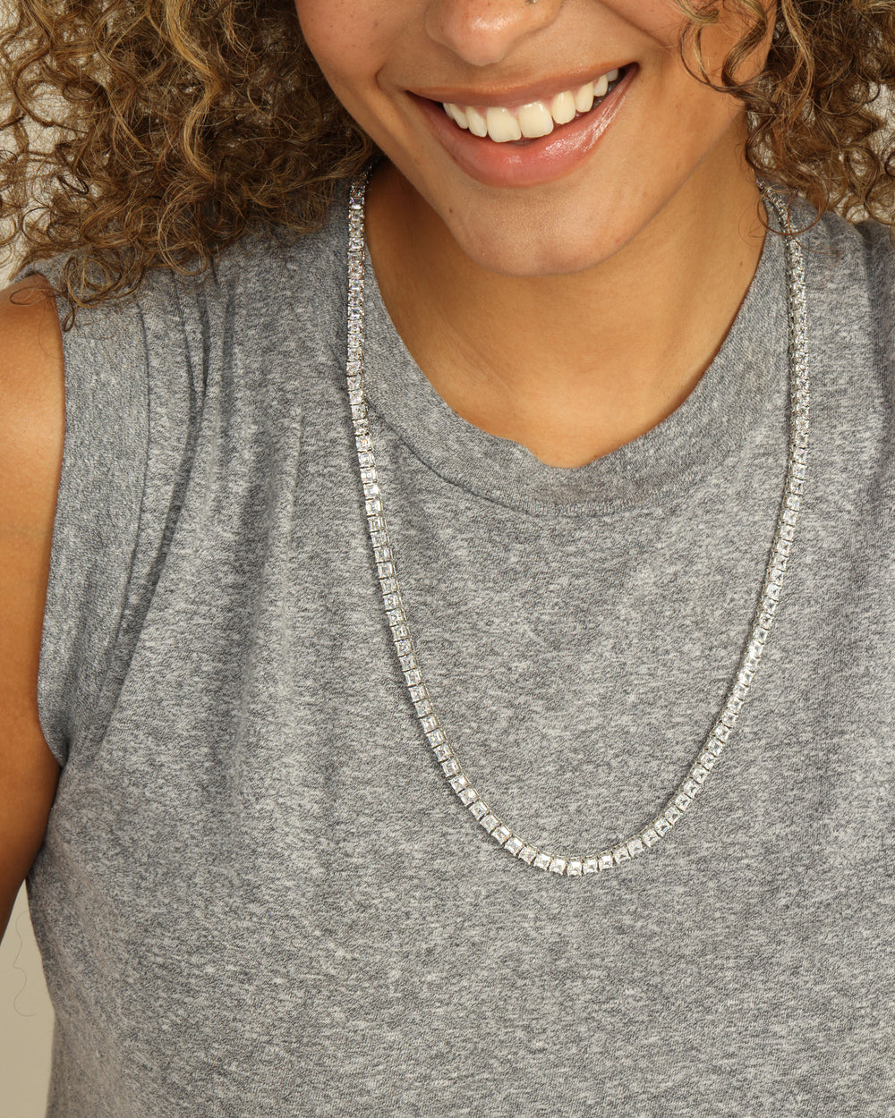 F-ing Gorgeous Lariat - Silver|White Diamondettes