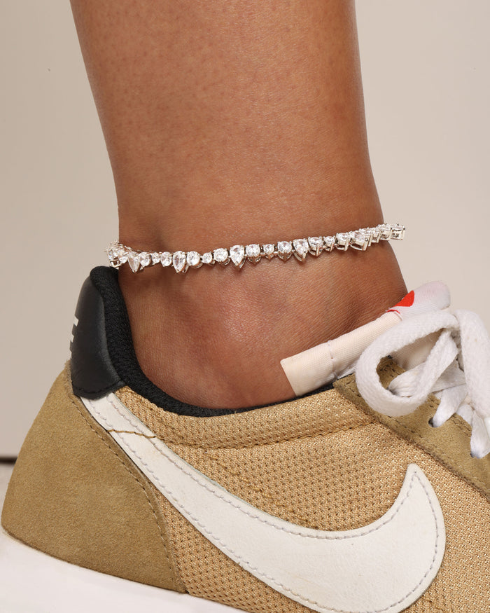 Dynasty Anklet - Gold|White Diamondettes