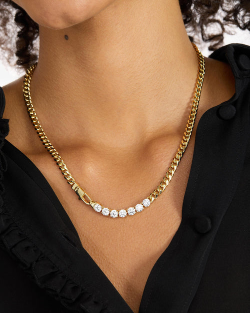 Baby Julian Loves Diamonds Necklace - Gold|White Diamondettes