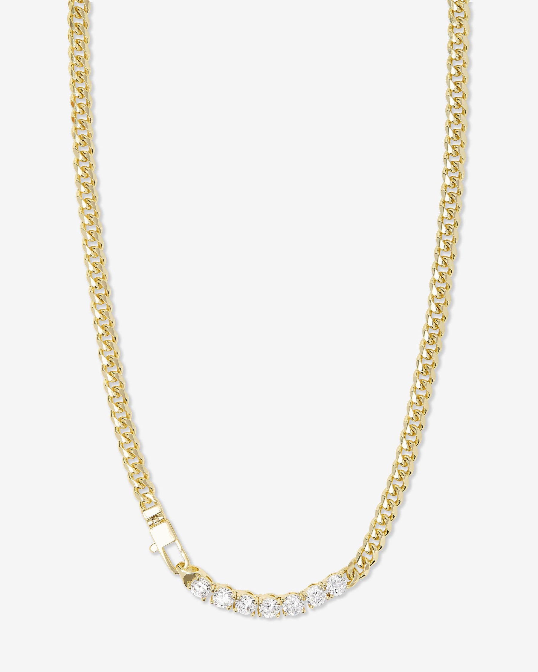 Baby Julian Loves Diamonds Necklace - 5mm Gold Cuban Chain