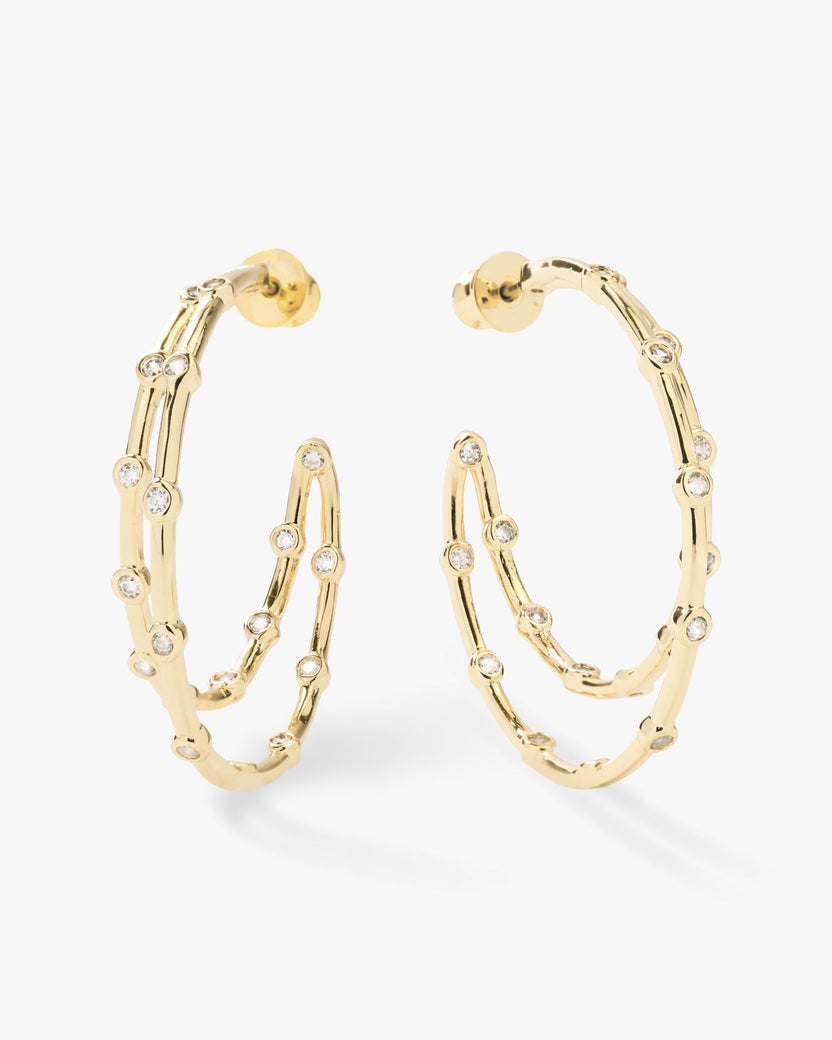 Big Ass Double Hoops - Gold Statement Simulated Diamond – Melinda Maria ...