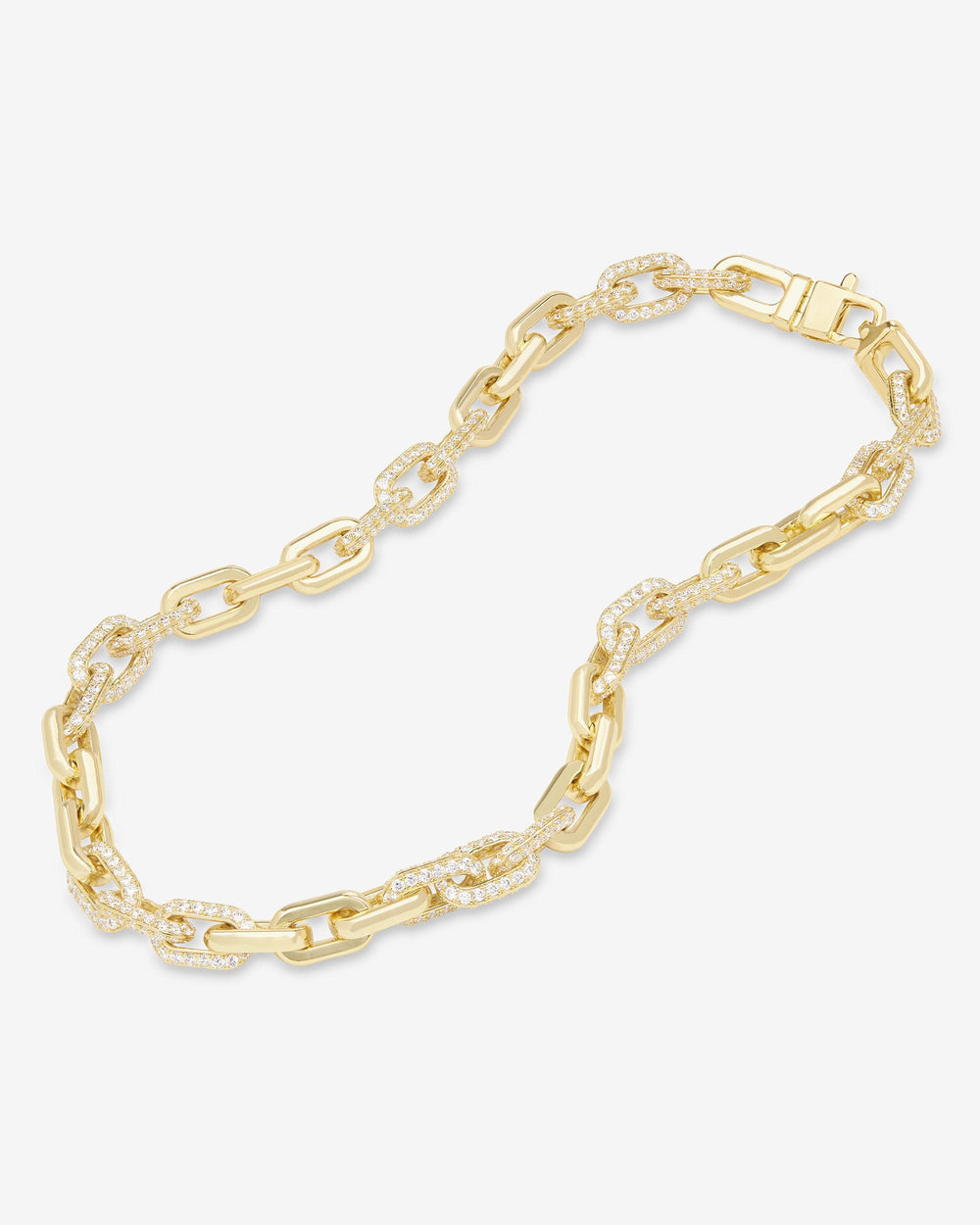 Frankie Pavé Chain Necklace - Gold|White Diamondettes