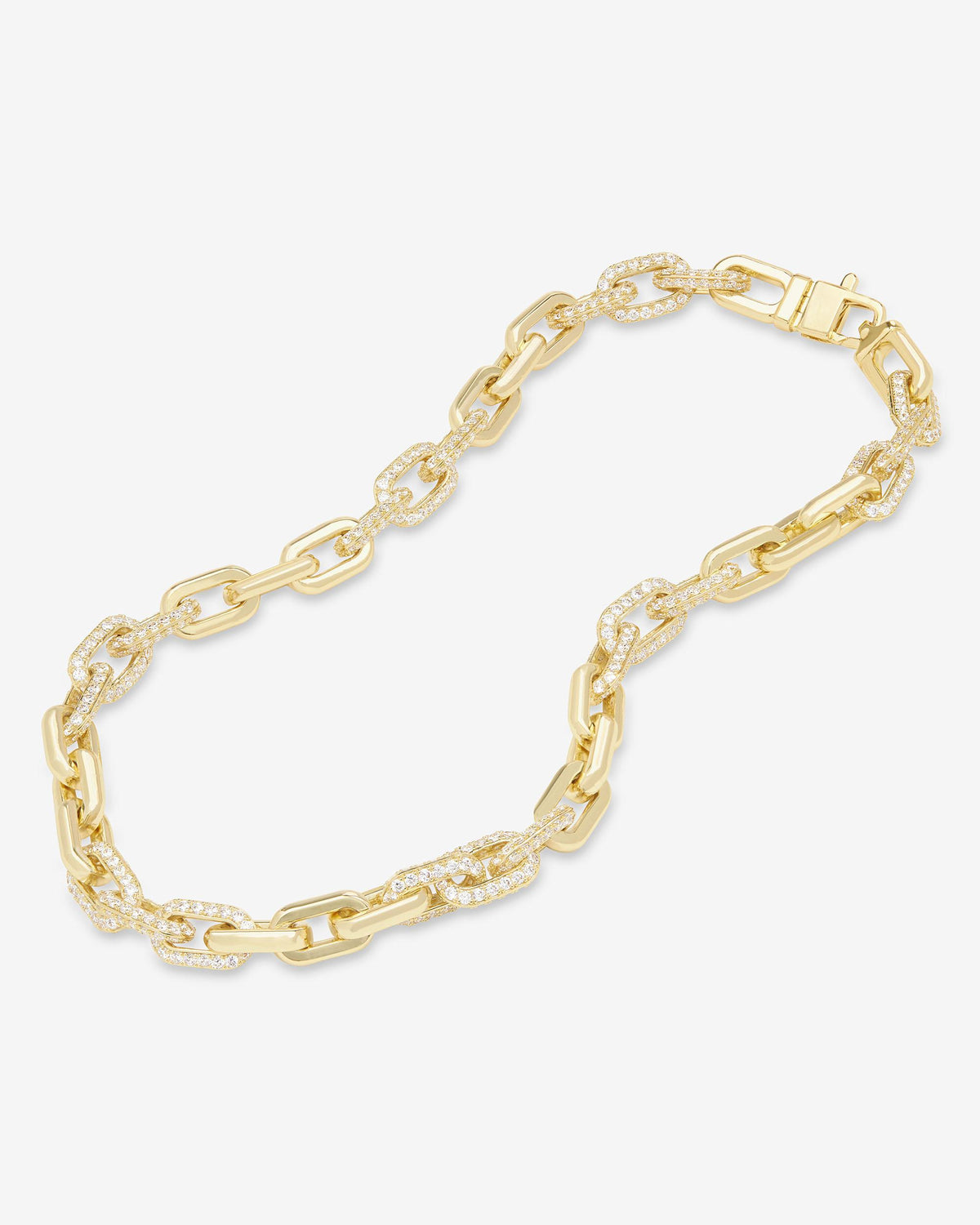 Frankie Pavé Chain Necklace - Gold|White Diamondettes