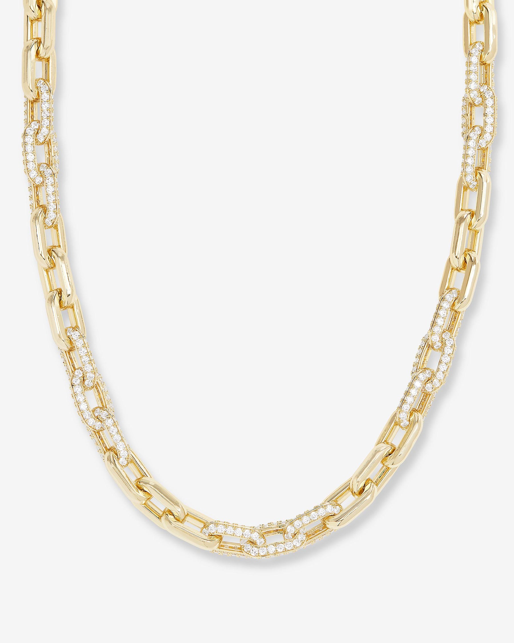 Frankie Pavé Chain Necklace - Gold|White Diamondettes