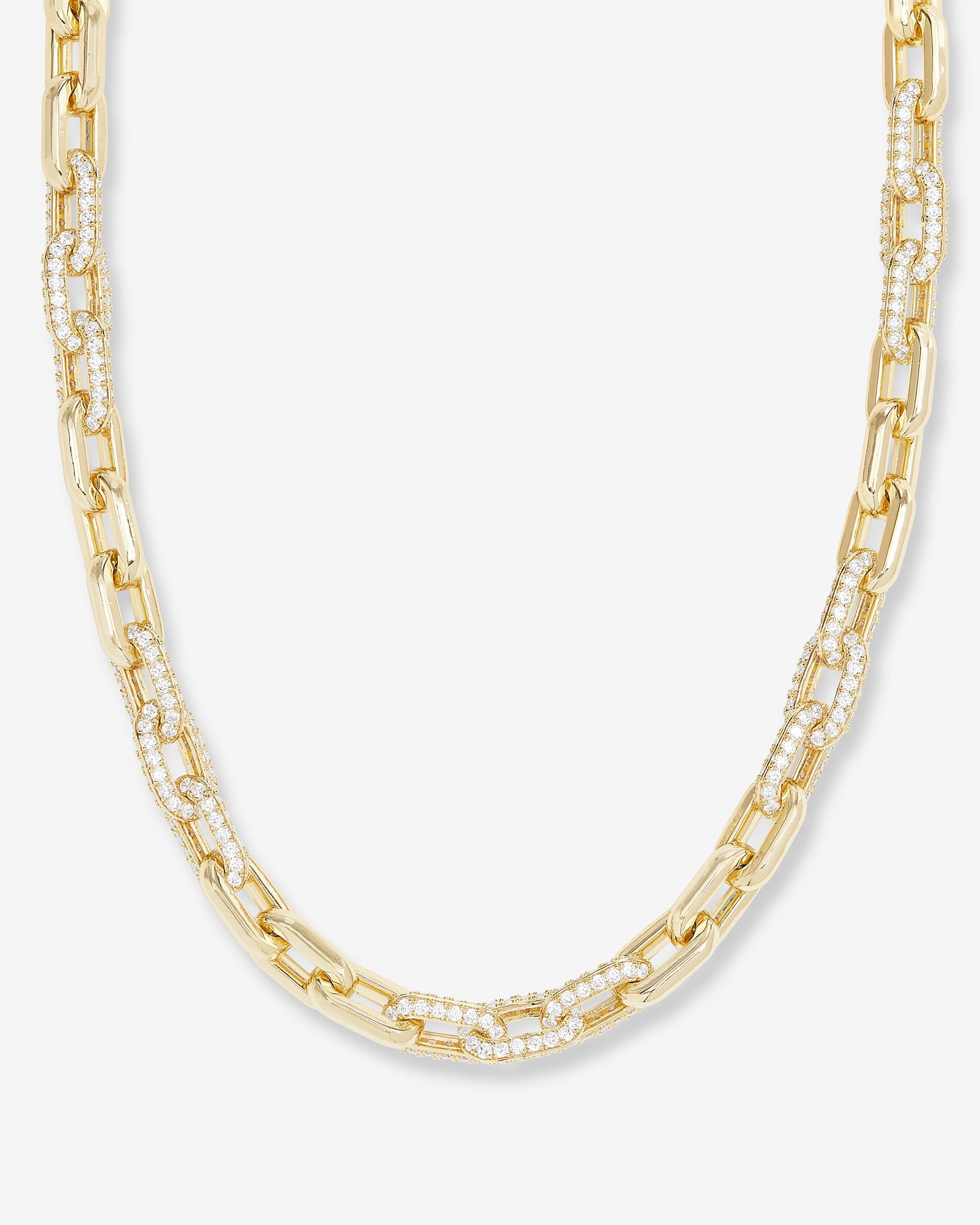 Frankie Pavé Chain Necklace - Gold|White Diamondettes