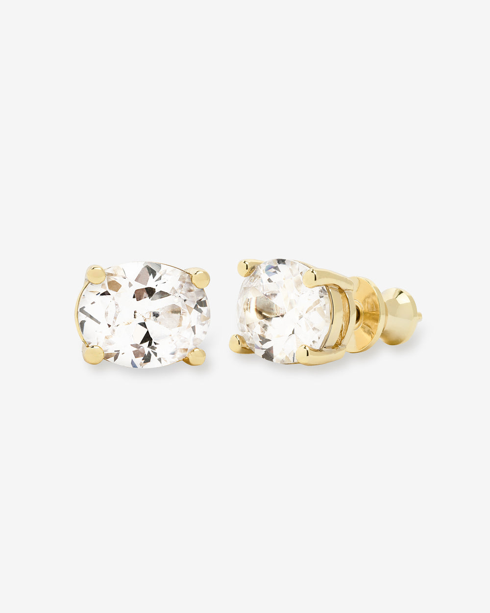 Hello Gorgeous 10mm Studs - Gold|White Diamondettes