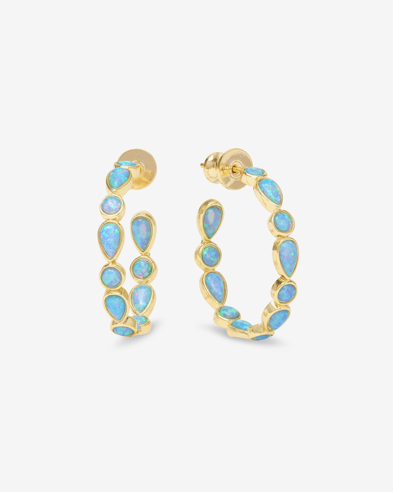 Isla Hoops 1" - Gold|Blue Opal