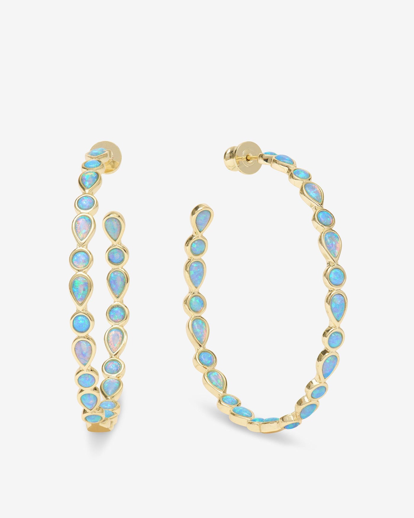 Isla Hoops 1" - Gold|Blue Opal
