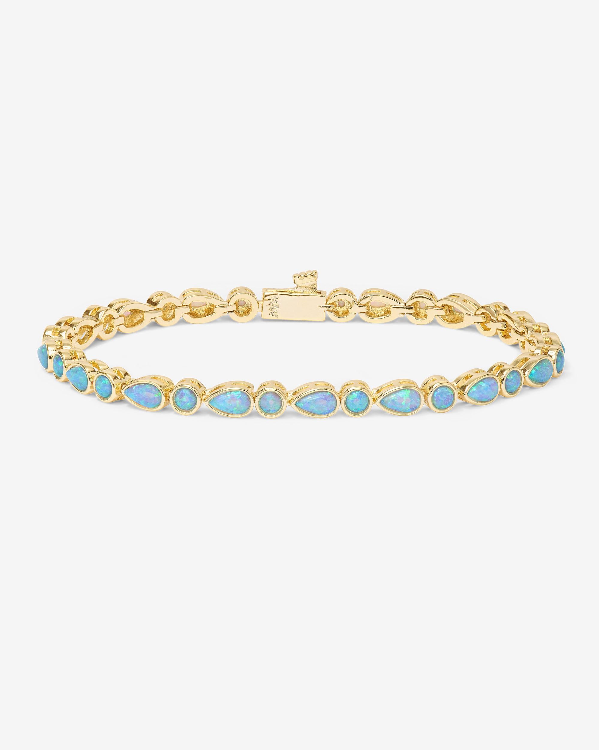 Isla Tennis Bracelet - Gold|Blue Opal