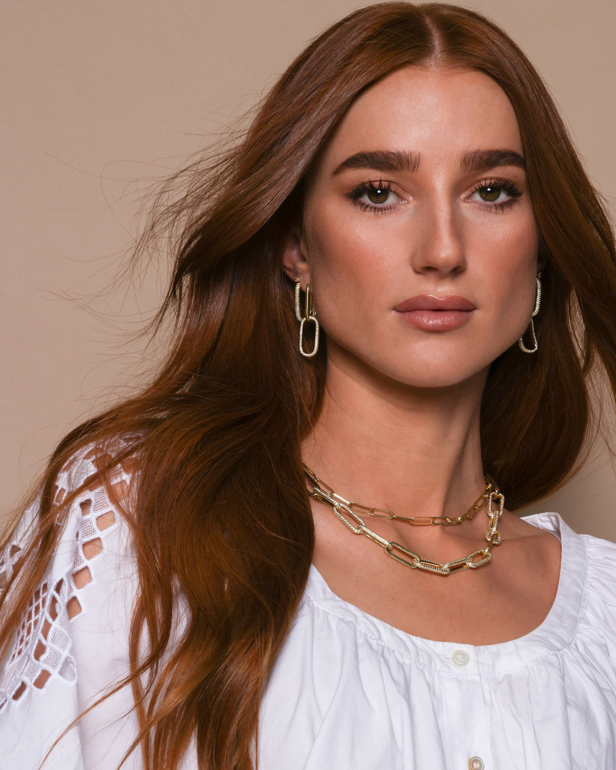 Carrie Pavè Chain Huggies - Gold|White Diamondettes – Melinda Maria Jewelry