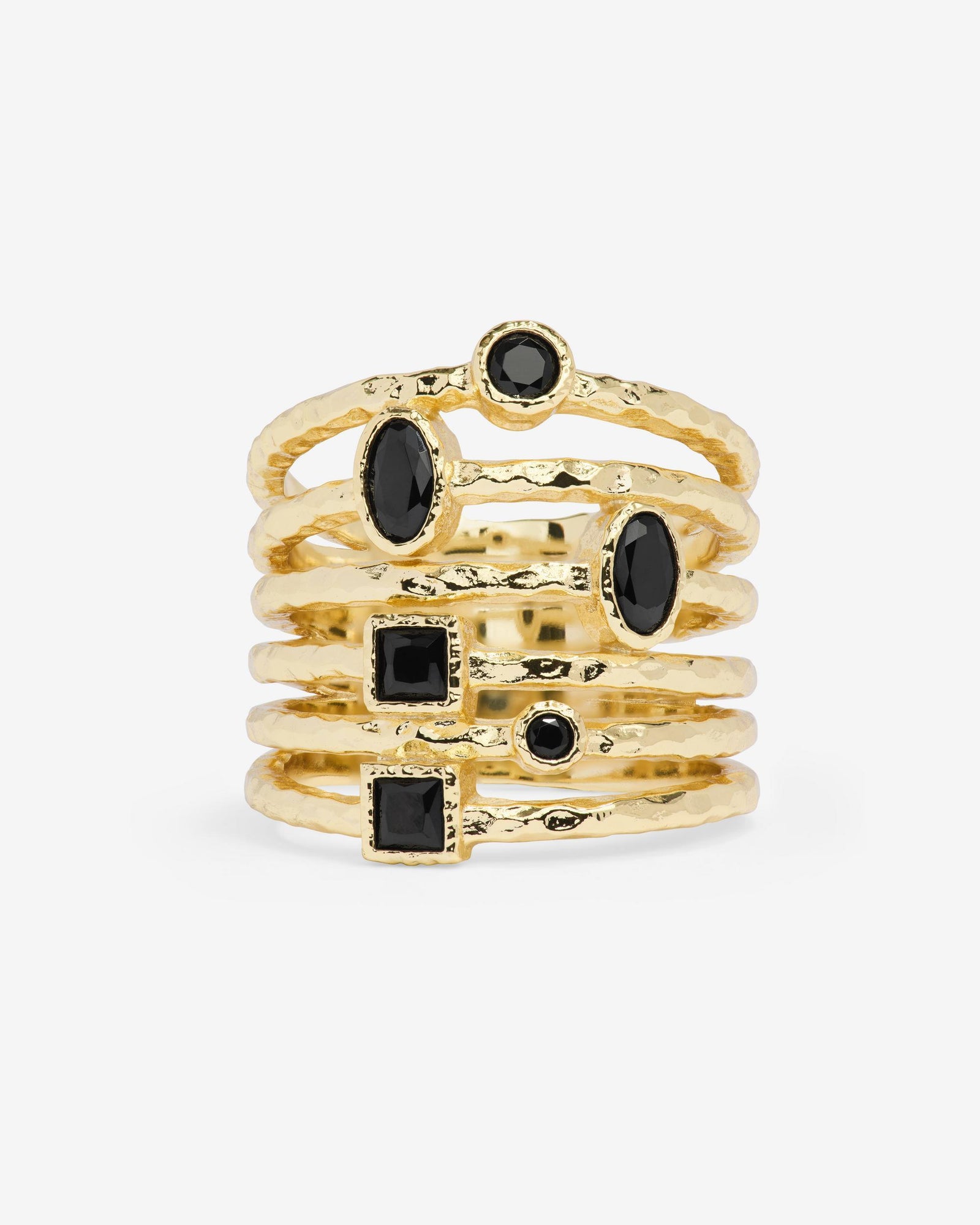 Monroe Ring | 18k Gold & Black Stacking Statement – Melinda Maria Jewelry