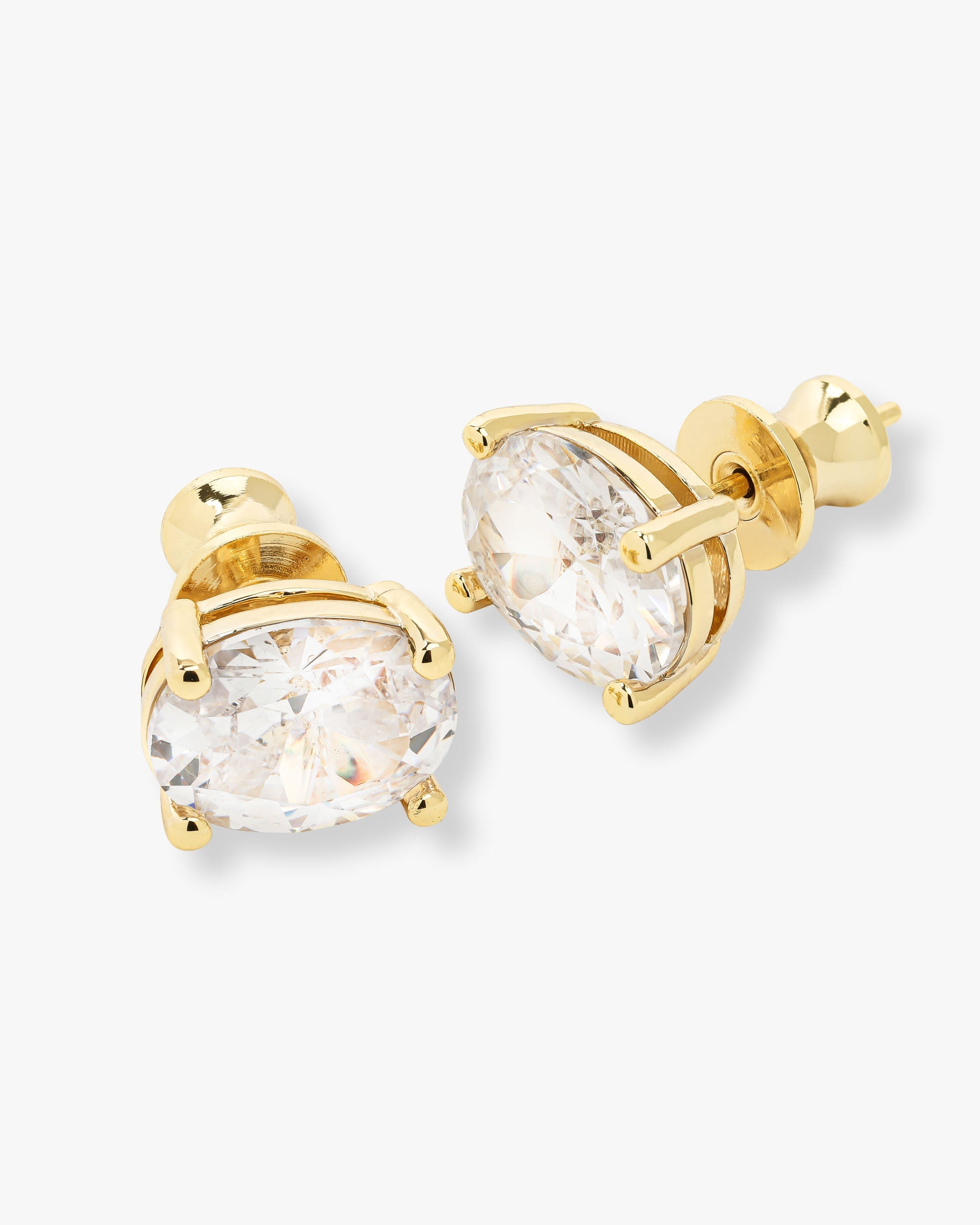 Hello Gorgeous Stud Earrings - Gold|White Diamondettes – Melinda Maria ...