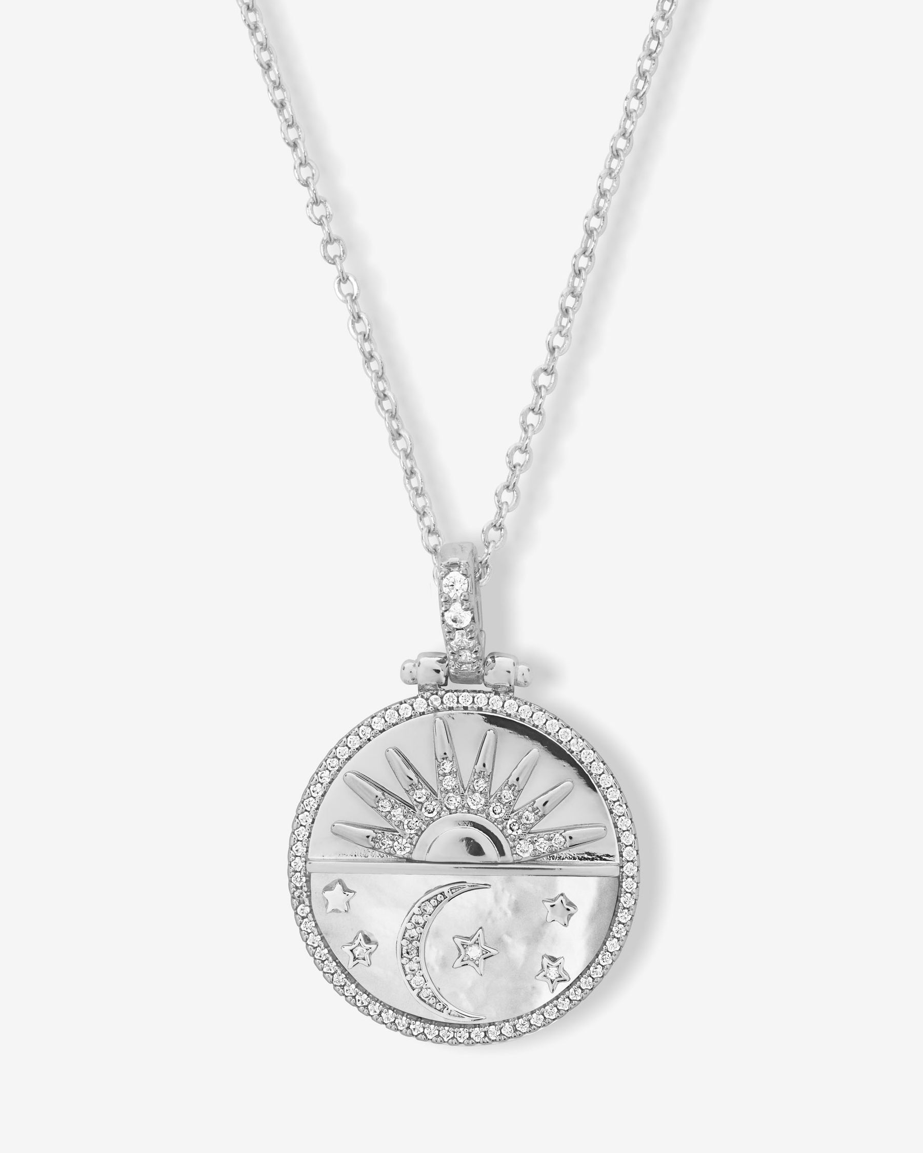 New Beginnings Medallion Necklace - Gold|White Diamondettes
