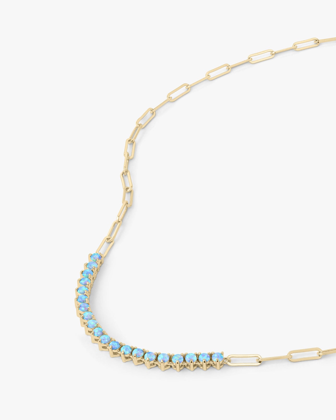 Not Your Basic Gold|Blue Opal Samantha Tennis Necklace – Melinda Maria Jewelry