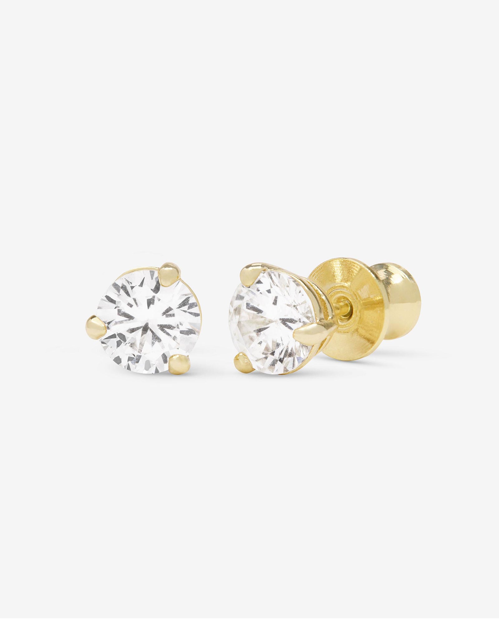 Not Your Basic 6mm Studs - Gold|White Diamondettes