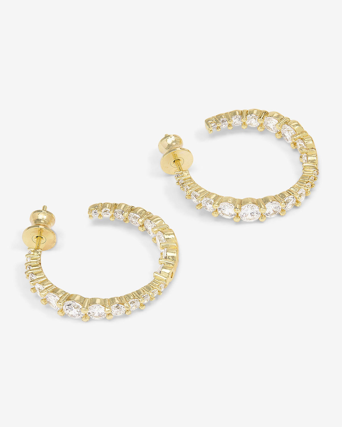 "Oh She Fancy" Graduated Hoops 1" - Gold|Simulated Diamond