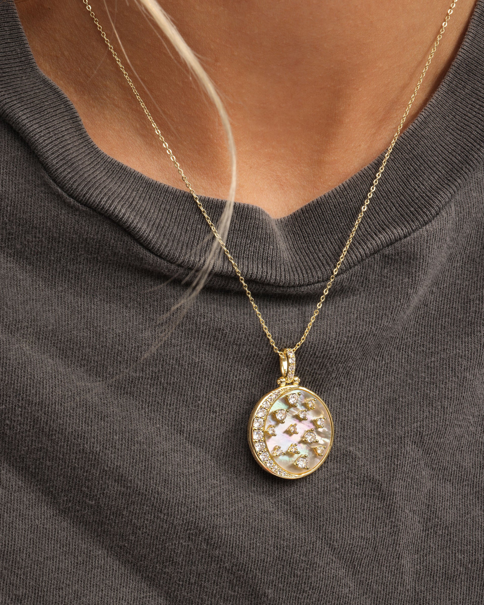 Sweet Dreams Medallion: Gold Pearl Necklace – Melinda Maria Jewelry