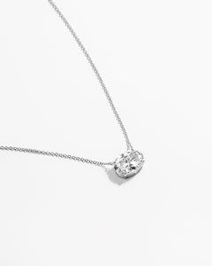 Hello Gorgeous Silver Necklace: Bold Oval Simulated Diamond – Melinda ...