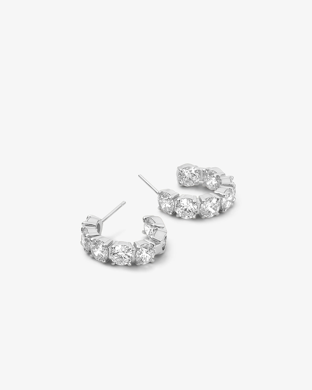 "Oh SHE Fancy" Hoops .75" - Silver|White Diamondettes – Melinda Maria ...