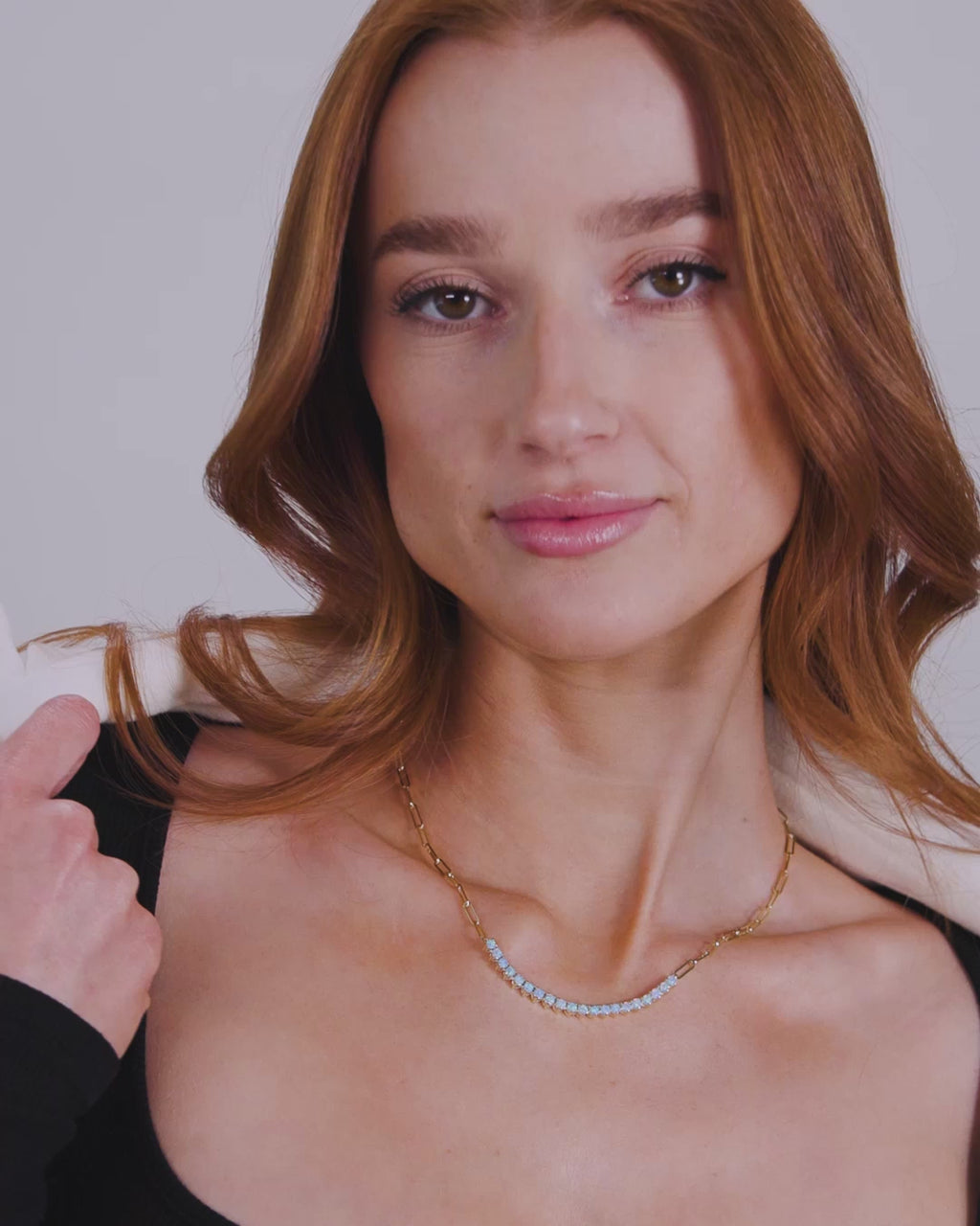 Not Your Basic Gold|Blue Opal Samantha Tennis Necklace – Melinda Maria Jewelry