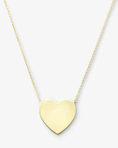 Gold Extra Large (XL) Heart Pendant Necklace 15"